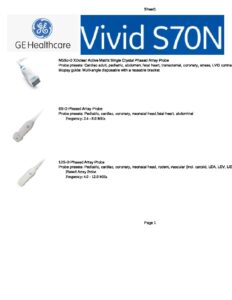 Vivid S70 N probe Sheet - Sono Solutions