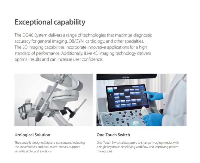 Mindray DC-40 Xinsight Budget console ultrasound system - Sono Solutions